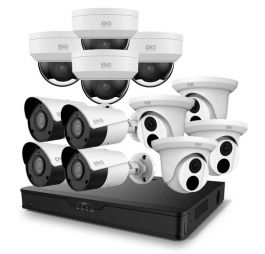 ENS 4K 16CH NVR w/ 12 IP Mix & Match Network Cameras