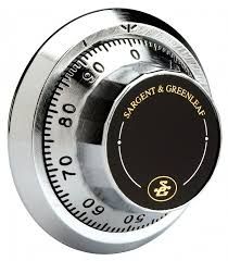S&G Mechanical Safe Lock Dial for 8.5" Thick Door, Satin Chrome